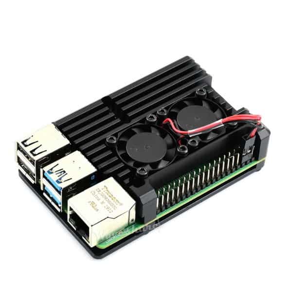 Kućište za Raspberry Pi 4, aluminijum, ventilatori