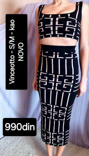 Vinceotto komplet suknja i crop top S/M - kao NOVO