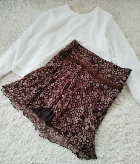    LIU JO braon suknja ☆ 100% Silk ☆
