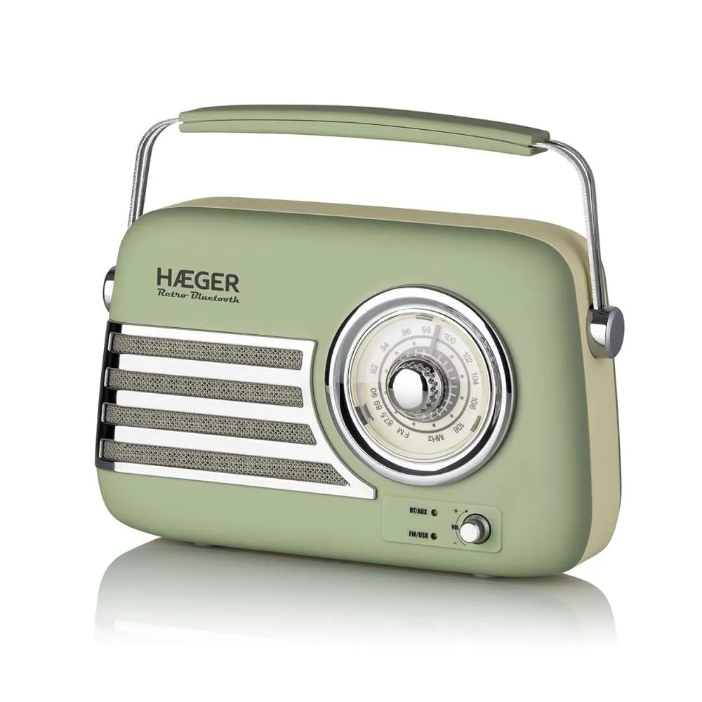 HAEGER RB-GRE.001A RETRO FM RADIO BLUETOOTH, USB, AUX 5W ZELENI