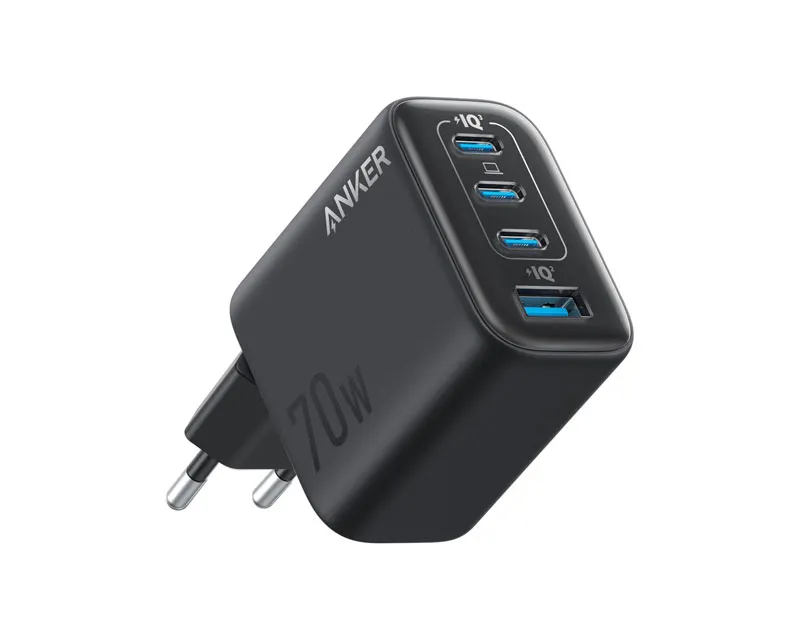ANKER Zolo 70W 4-porta(3x USB-C i 1x USB-A) zidni punjač crni