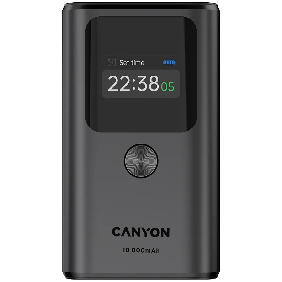 CANYON power bank OnPower 130 TFT 10000 mAh PD30W Dark Grey