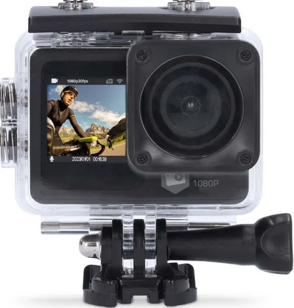 ACAM31BK Dual screen action cam with HD 1080p@30fps resolution Nedis