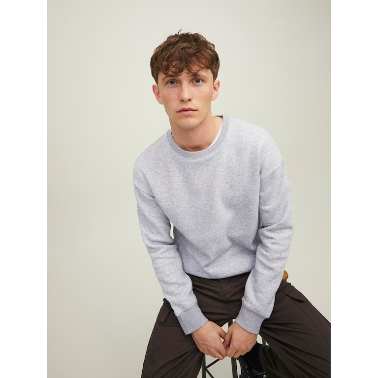 J&J Sivi Muški Duks JJESTAR BASIC SWEAT CREW