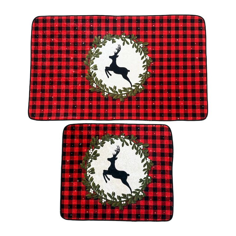 NOVOGODIŠNJI SET PROSTIRKI ZA KUPATILO 2/1 103X63/63X52 CM
