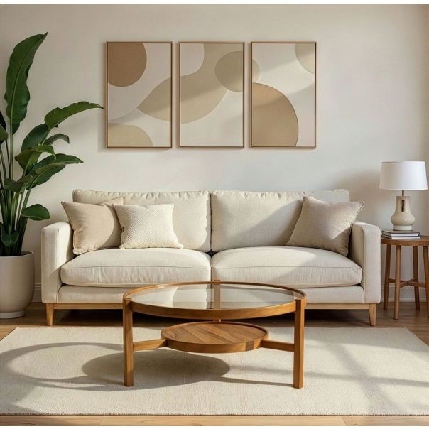 HANAH HOME Klub sto Flora, braon