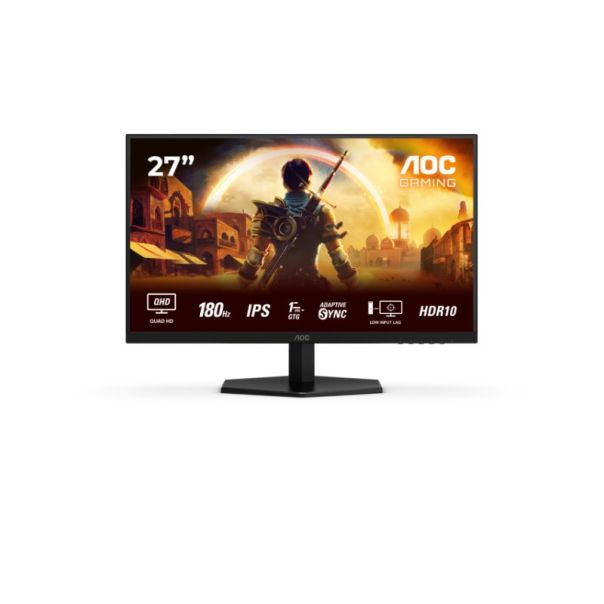 AOC Monitor Q27G42XE 27"/IPS/2560x1440/180Hz/1ms GtG/HDMIx2,DP/G-sync/VESA/zvucnici/crna