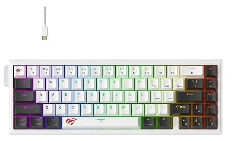 Havit Gejmerska tastatura KB900L, RGB, Bela