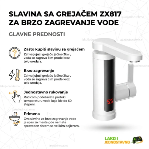 Slavina sa grejačem ZX817 za brzo zagrevanje vode