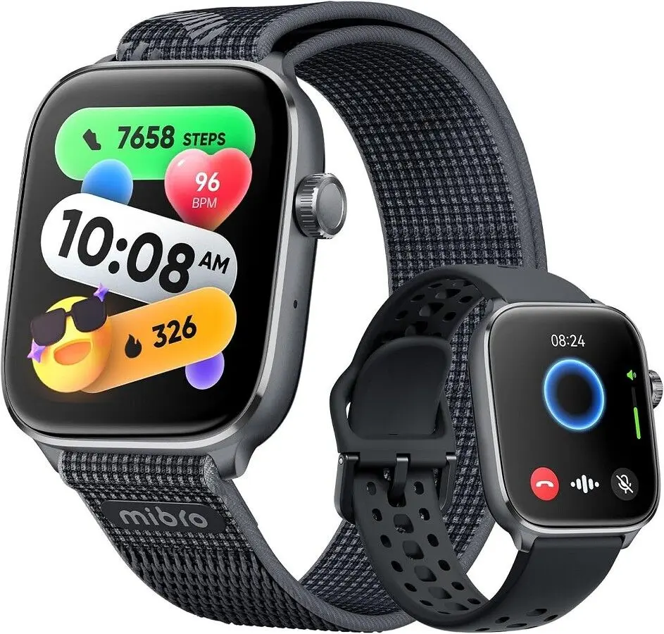 Mibro Pametni sat Fit, 1.75", AMOLED, GPS, 2 narukvice, Crni