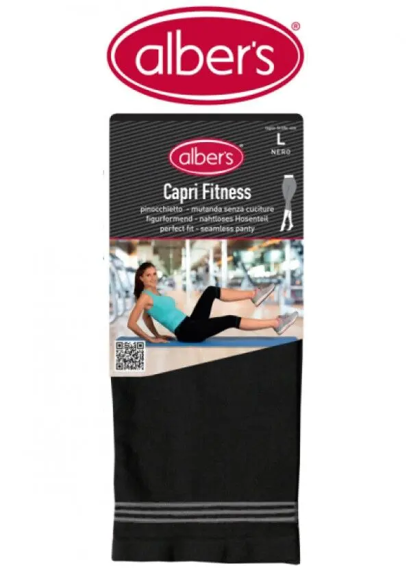 Albers Ženske helanke Capri Fitness, Crne