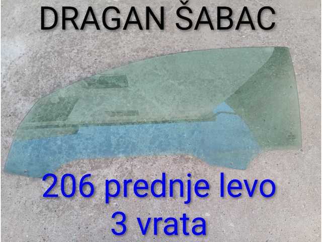 PEUGEOT 206 staklo prednje levo 3 vrata