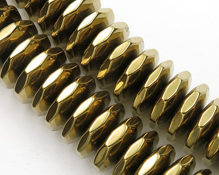 HEM_9M-01 HEMATIT – RONDELE FACETOVANE GOLD (10KOM)