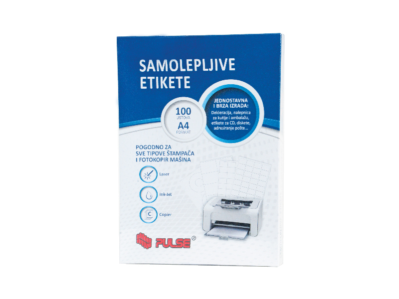 PULSE SAMOLEPLJIVE ETIKETE 52,5x29,7mm 40/1 100lis.ID: EK000870667