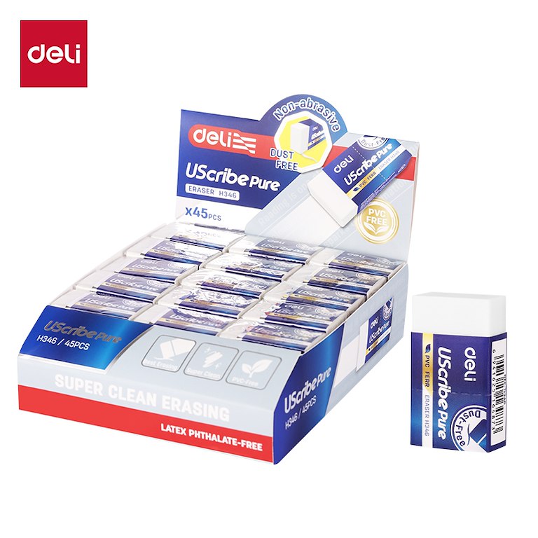 DELI GUMICA USCRIBE PURE - EKO PVC BEZ OPILJAKA 40x23x13mm BELA EH346ID: EK000870568