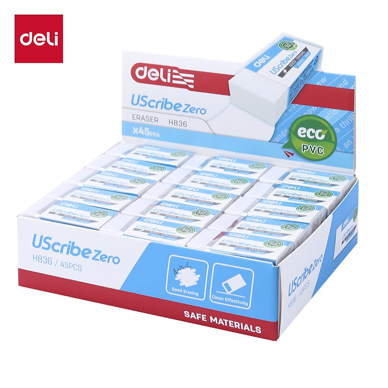 DELI GUMICA USCRIBE ZERO - EKO PVC 41x19x11mm BELA EH836ID: EK000870718