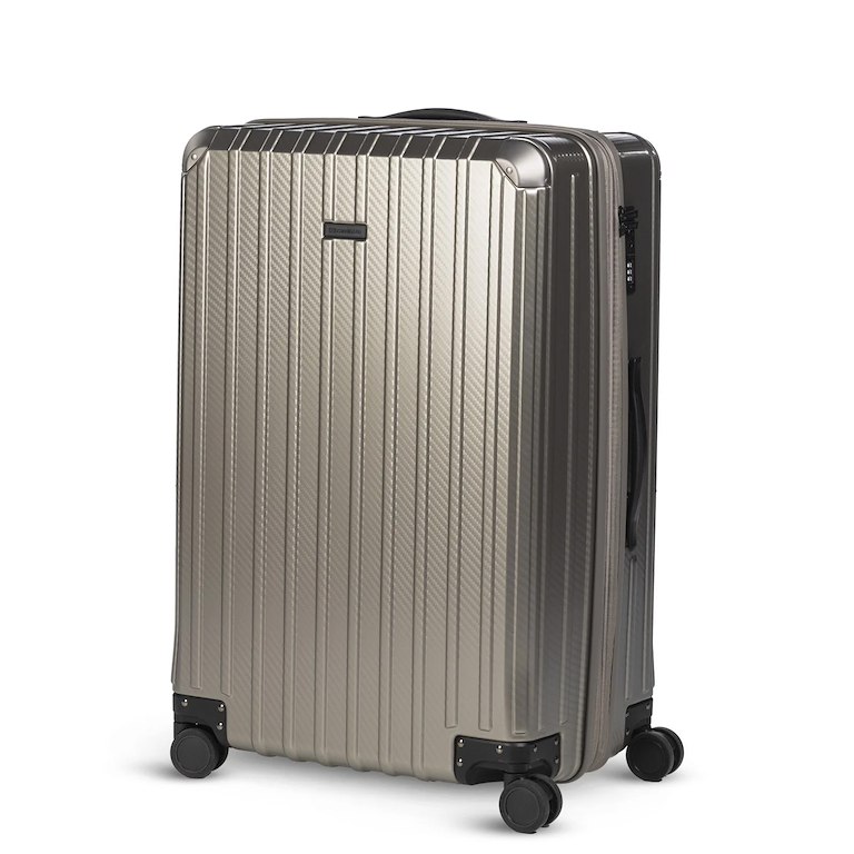 Scandinavia putni kofer Voyage Carbon Series, 90 L, srebrni