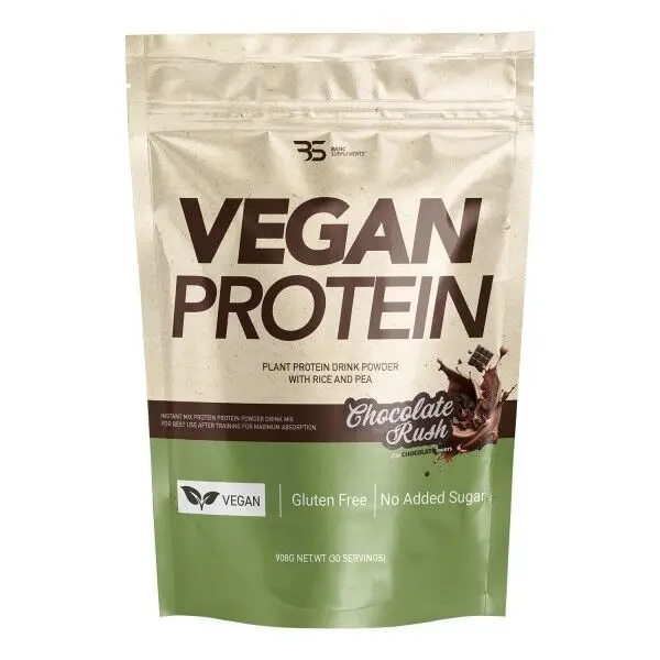 Basic Supplements Vegan Protein, Čokolada, 908g