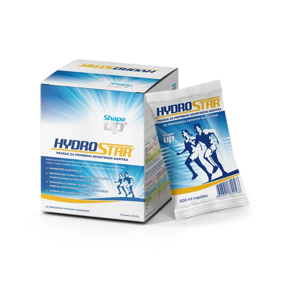 Hydrostar Prašak za pripremu napitka za rehidrataciju, Mandarina, 12 kesica