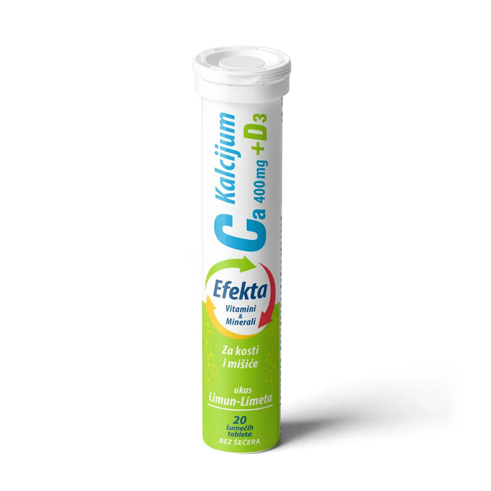 Efekta Kalcijum + D3, Limun-limeta, 20 šumećih tableta