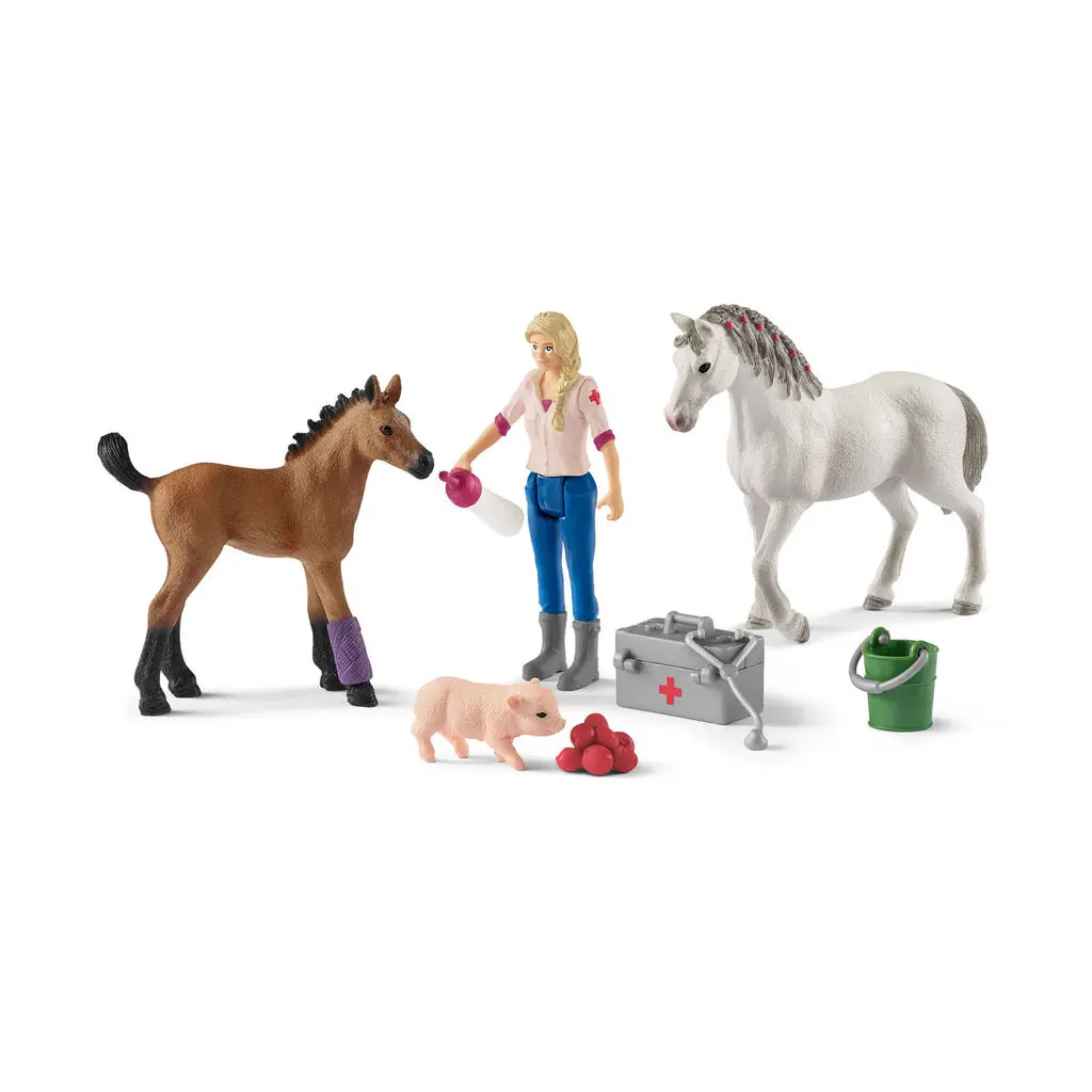 Schleich Veterinarka sa kobilom i ždrebetom