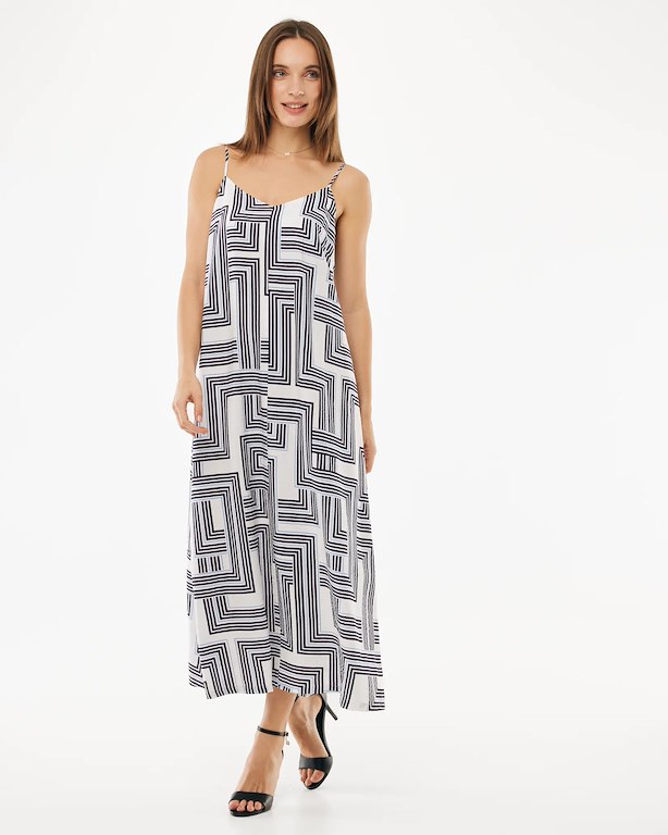 Mexx Ženska haljina MF006302661W, Maxi, Crno-bela