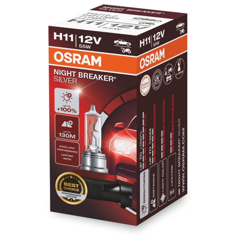Sijalica 12V H11 +100% OSRAM Night Breaker Silver