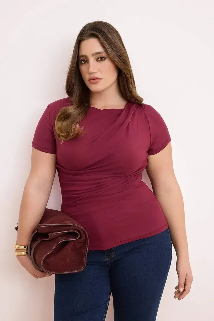 Trendyol Curve Ženska bluza Tbbss26Af00075, Bordo
