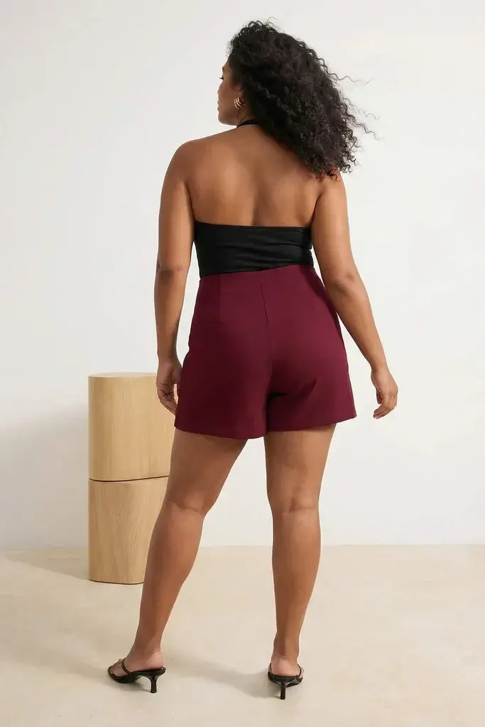 Trendyol Curve Ženski šorts-suknja Tbbss25Ap00003, Bordo