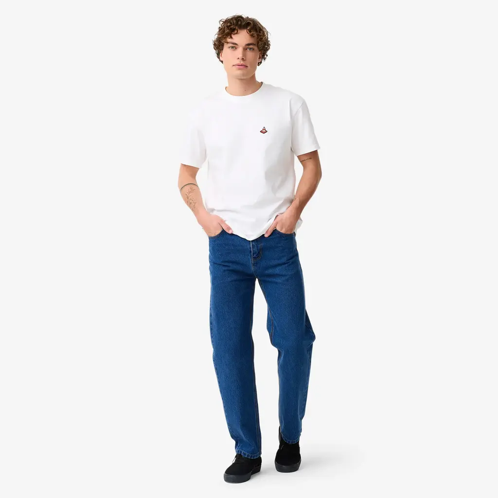 Indigo pantalone za skejtbording od debelog pamuka DN900. Širok, ravan kroj.