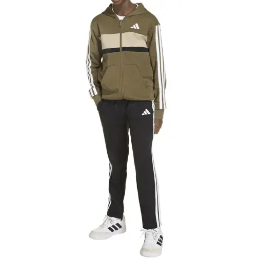 Adidas Komplet trenerka za dečake J 3S Tib Ft Ts Olistr/White/Woca, Zelena