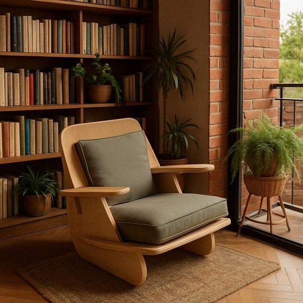 HANAH HOME Fotelja Stylish, braon/maslinasta