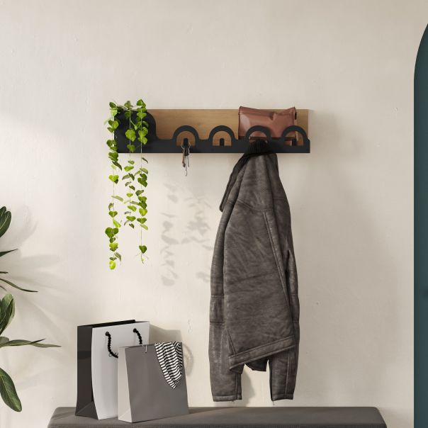 HANAH HOME Čiviluk Liora Hanger, broan/crna