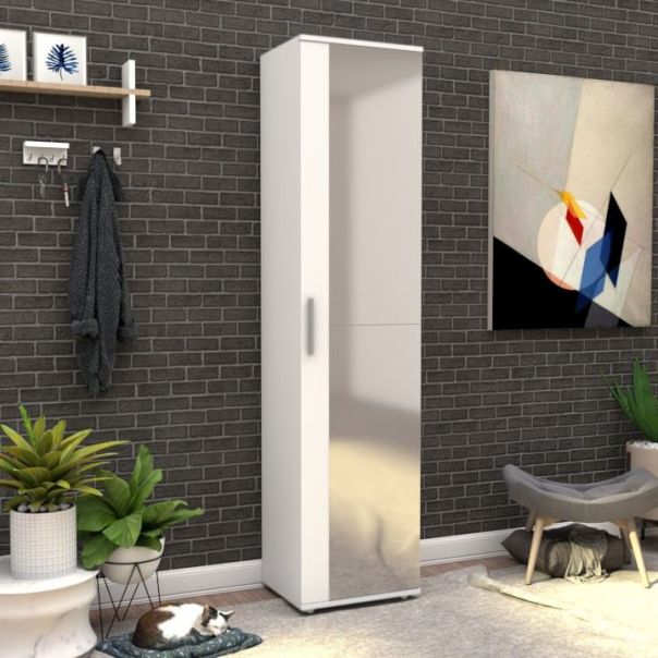 HANAH HOME Cipelarnik sa ogledalom SHC-510-BB-1, bela