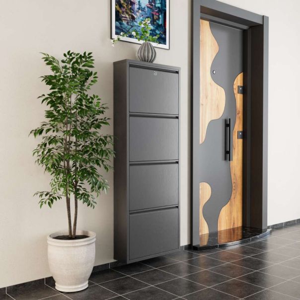 HANAH HOME Cipelarnik Locking Metal, antracit