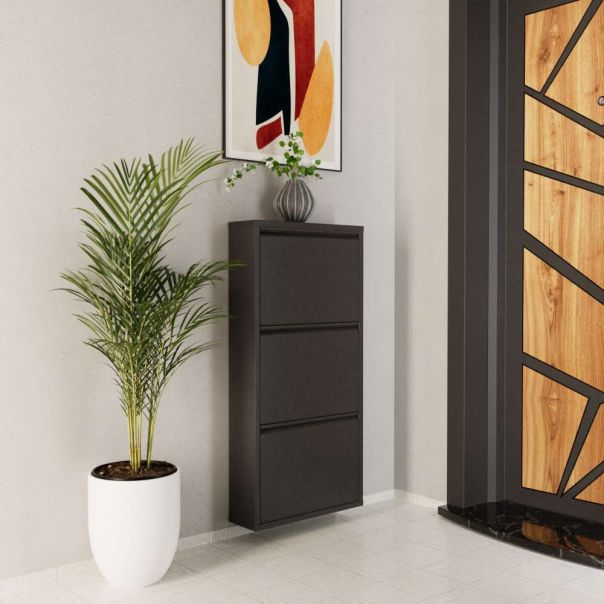 HANAH HOME Cipelarnik Metal, antracit