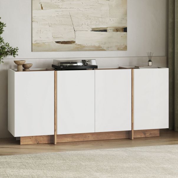 NORDURE Komoda Dorma, bela/braon