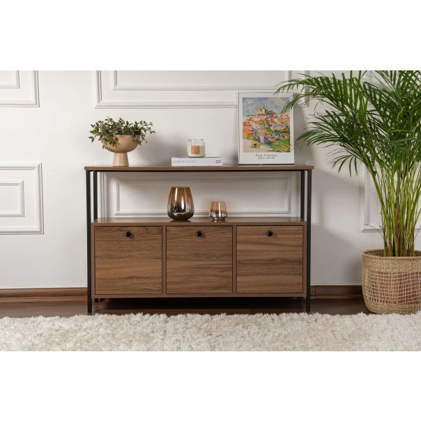 NORDURE Komoda Solace, braon/crna