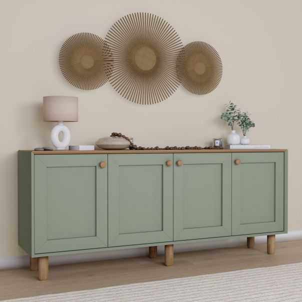 HANAH HOME Komoda Bohemian 1600-82, zelena/braon