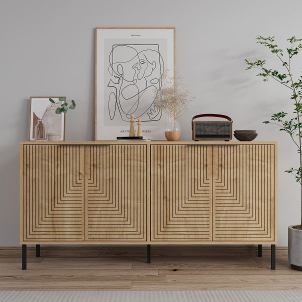 HANAH HOME Komoda Lurea, svetlo braon