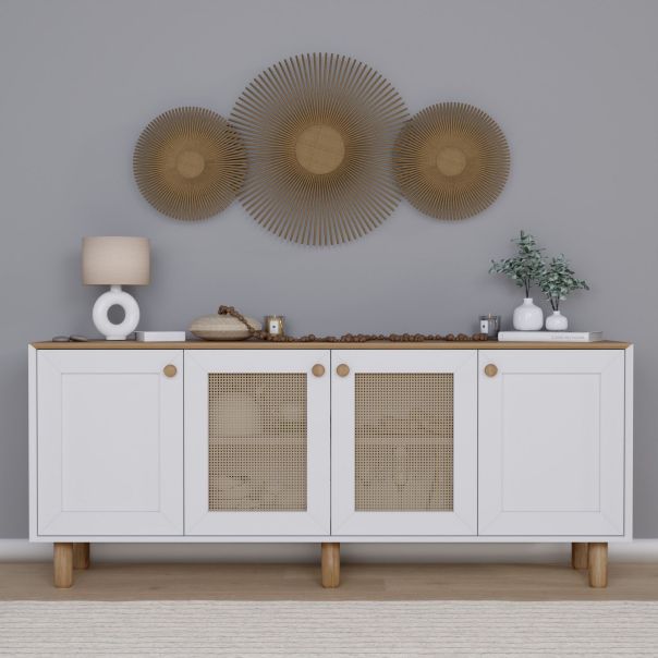 HANAH HOME Komoda Bohemian 1600-145, bela/braon