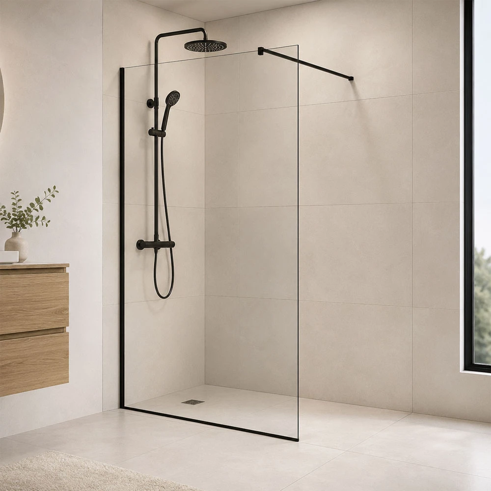 Walk In tuš paravan Black 80×200