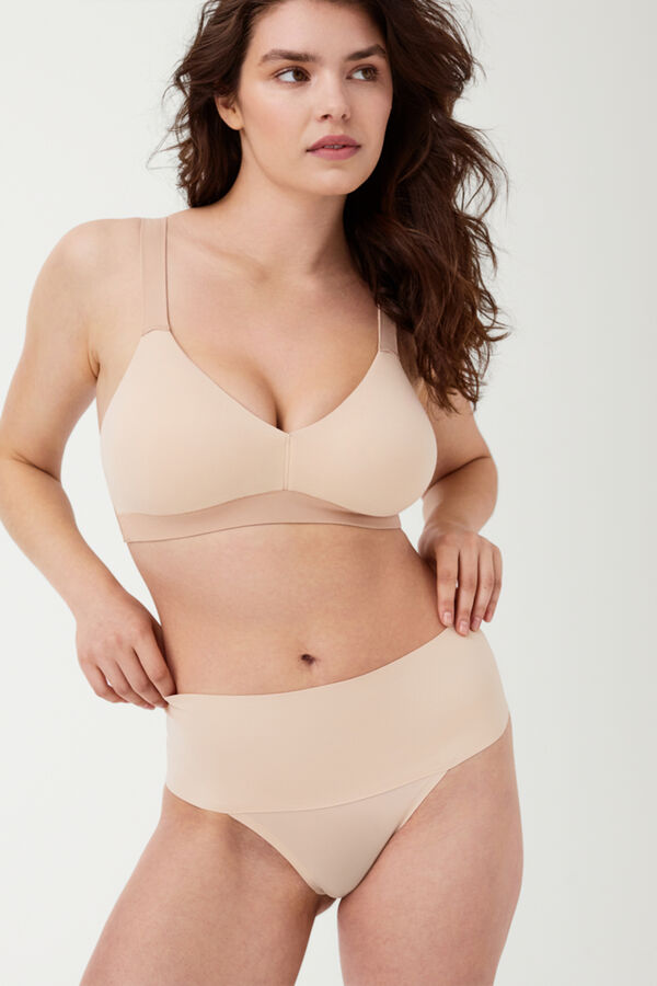 SPANX café au lait no-show shaping tanga