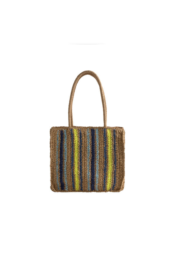 Raffia-effect beach bag