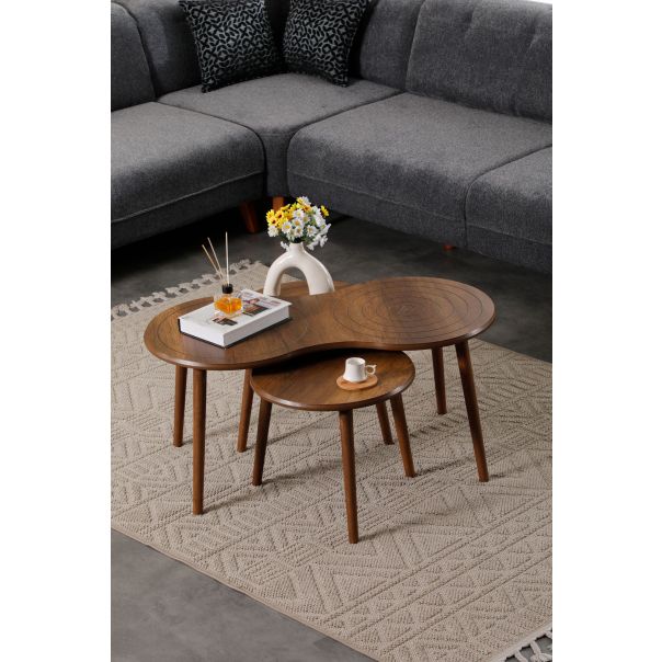 HANAH HOME Set klub stolova Marlo 2/1, braon