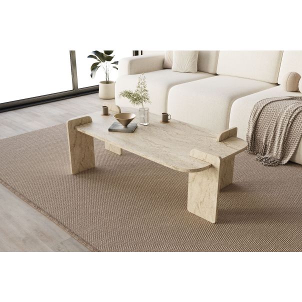 HANAH HOME Klub sto Lovge, mermerna krem