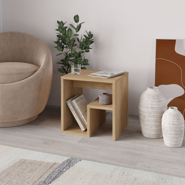 HANAH HOME Klub sto Bon, svetlo braon