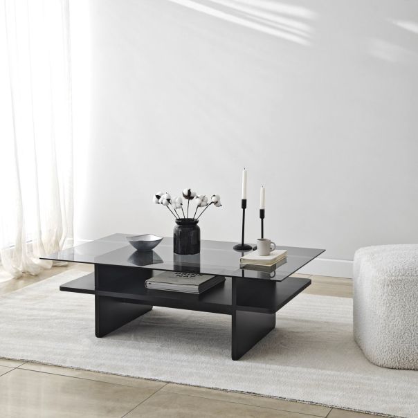 HANAH HOME Klub sto Saga Rectangle, crna