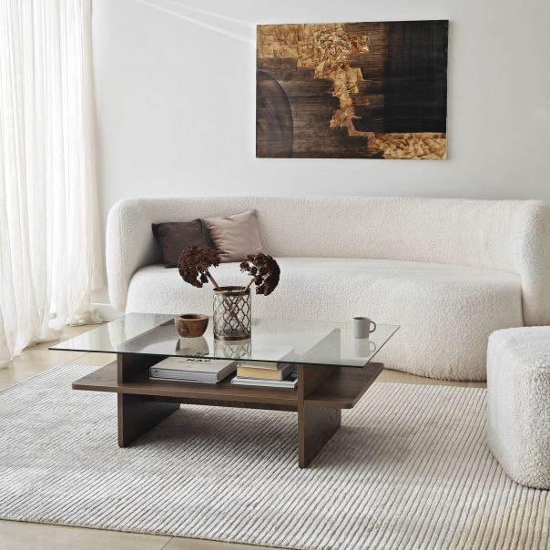 HANAH HOME Klub sto Saga Rectangle, braon