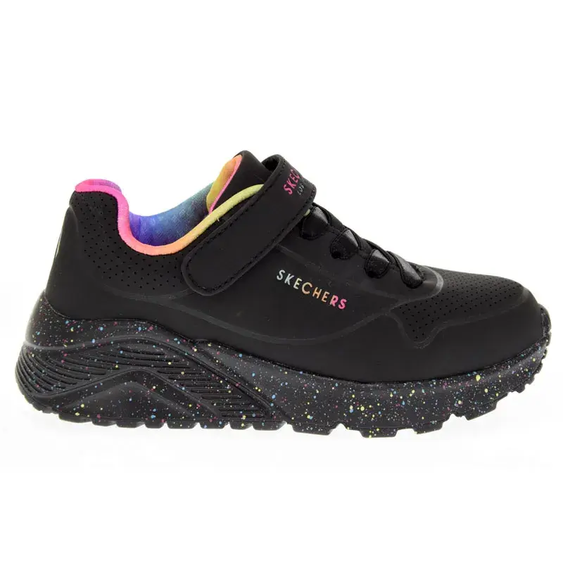 Skechers Patike za devojčice Uno Lite Rainbow, Crne